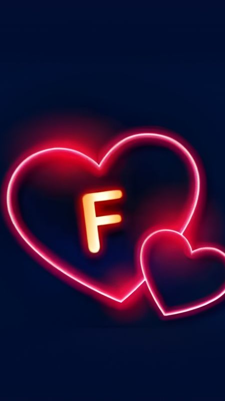 Letter F In Heart Wallpaper