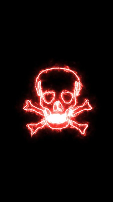 Red Flaming Skull