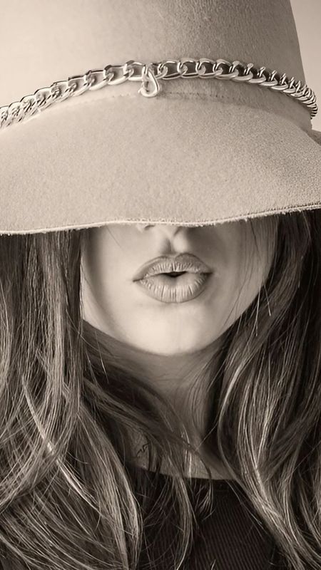 Girls Hiding Face Wearing Cap