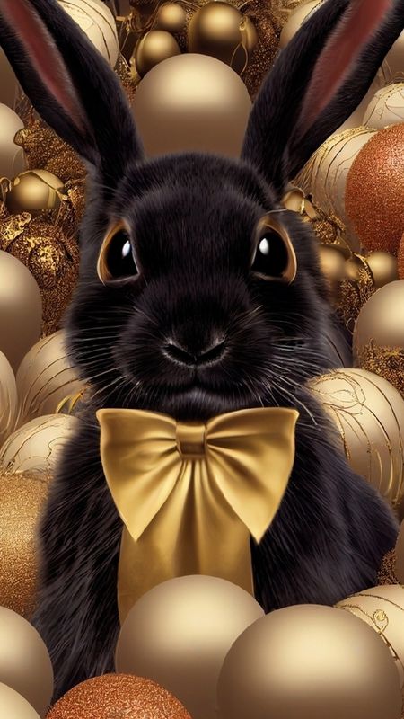Cute Black Bunny Wallpaper